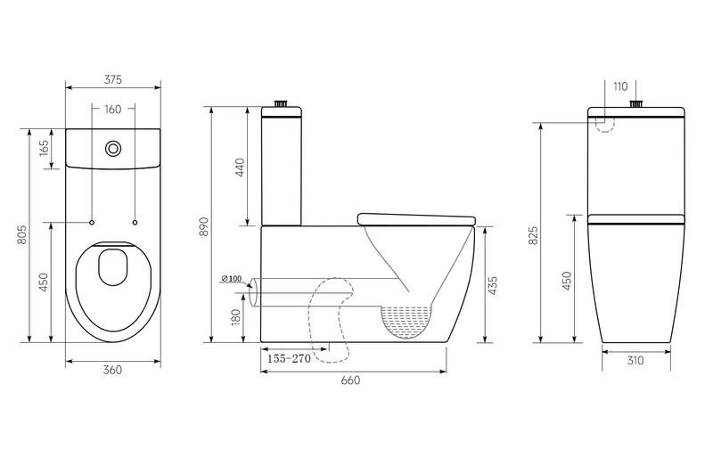 Sanitary Ware Disable Toilet for Handicapped Bathroom Two Piece Modern ...